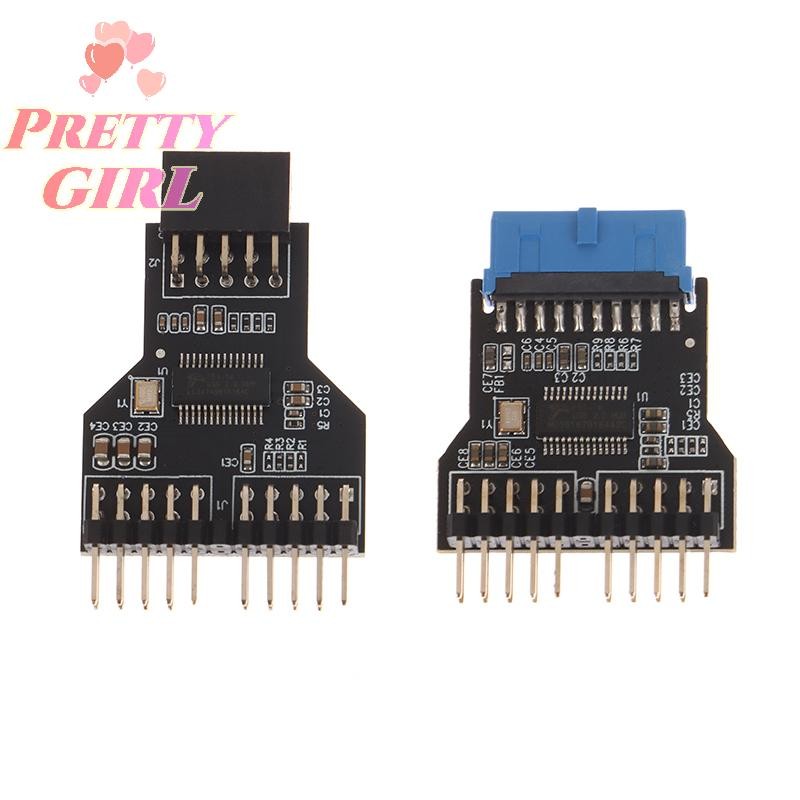 [Pretty ggirl] USB 2.0 9Pin Splitter Motherboard 9Pin Header Splitter 1 To 2 Extension Adapter 9 ...