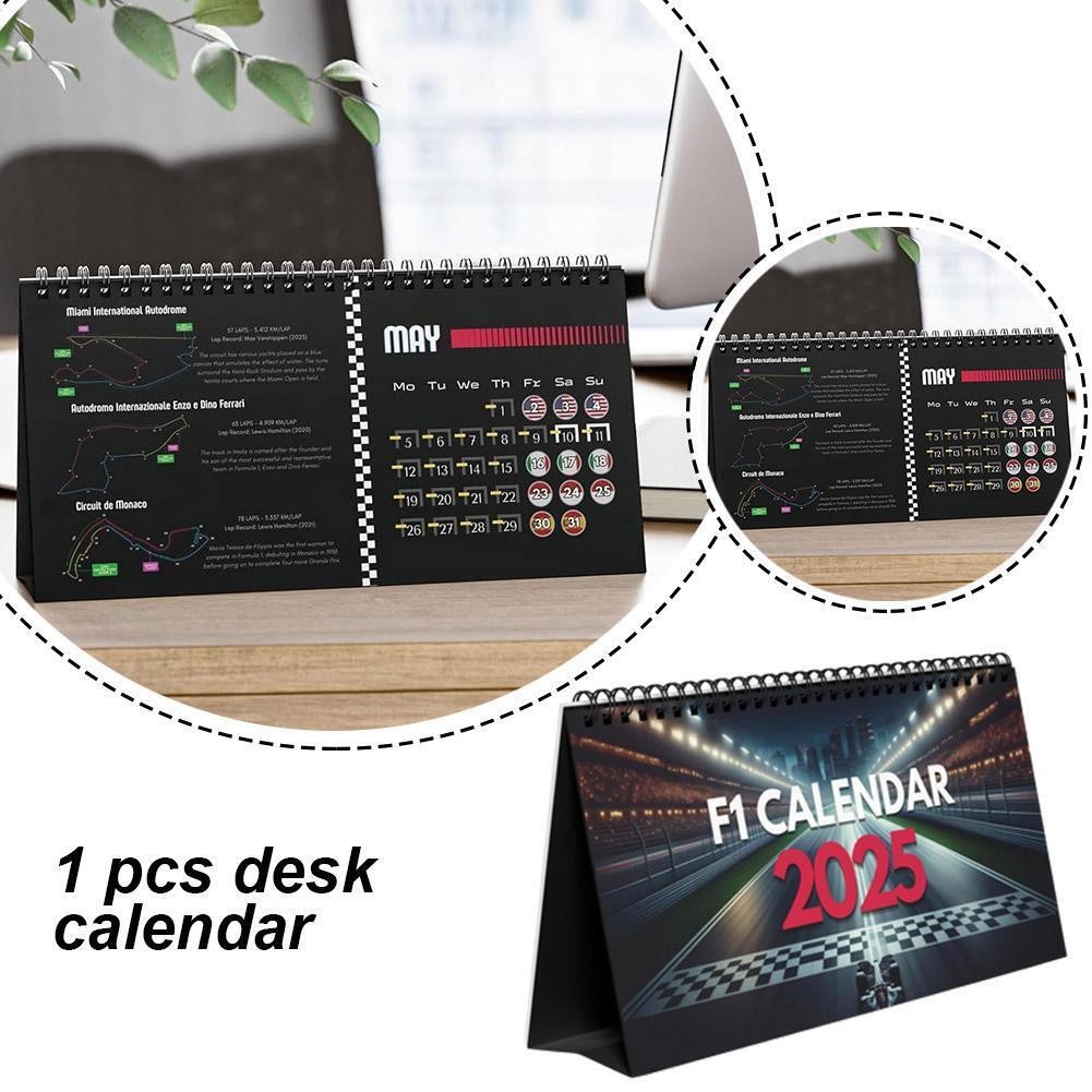 F1 Race Car Month Calendar F1 Month Calendar 2025 Portable Desk ...