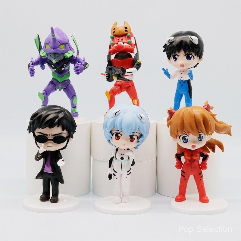6Pcs/Set 10cm Neon Genesis Evangelion Anime Figure EVA Mecha Ikari ...