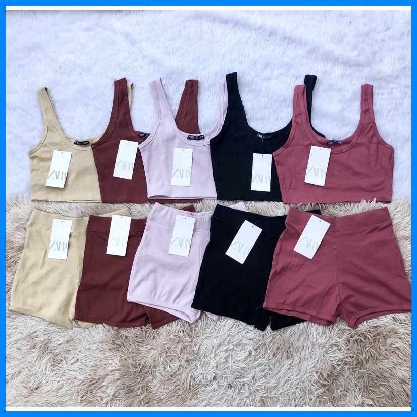 Original鉁ZaraKh'Ribbed}O>i]Lounge)j>Set | Shopee Philippines