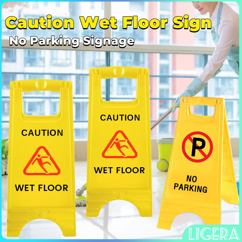 LGR No Parking Floor Sign Foldable Caution Wet Floor Sign Warning Sign ...