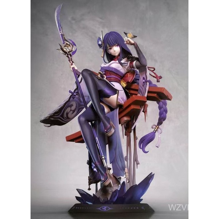 33CM Genshin Impact Raiden Shogun Figure Double Headed Statue Model ...