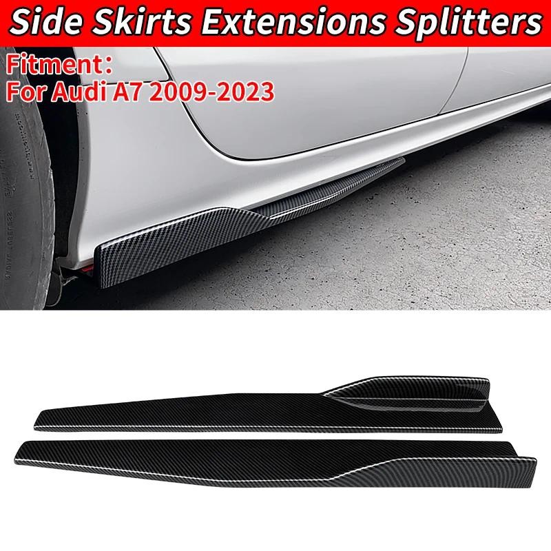 Universal Car Left/Right Side Skirt Carbon Fiber ABS For Audi A7 2009 ...