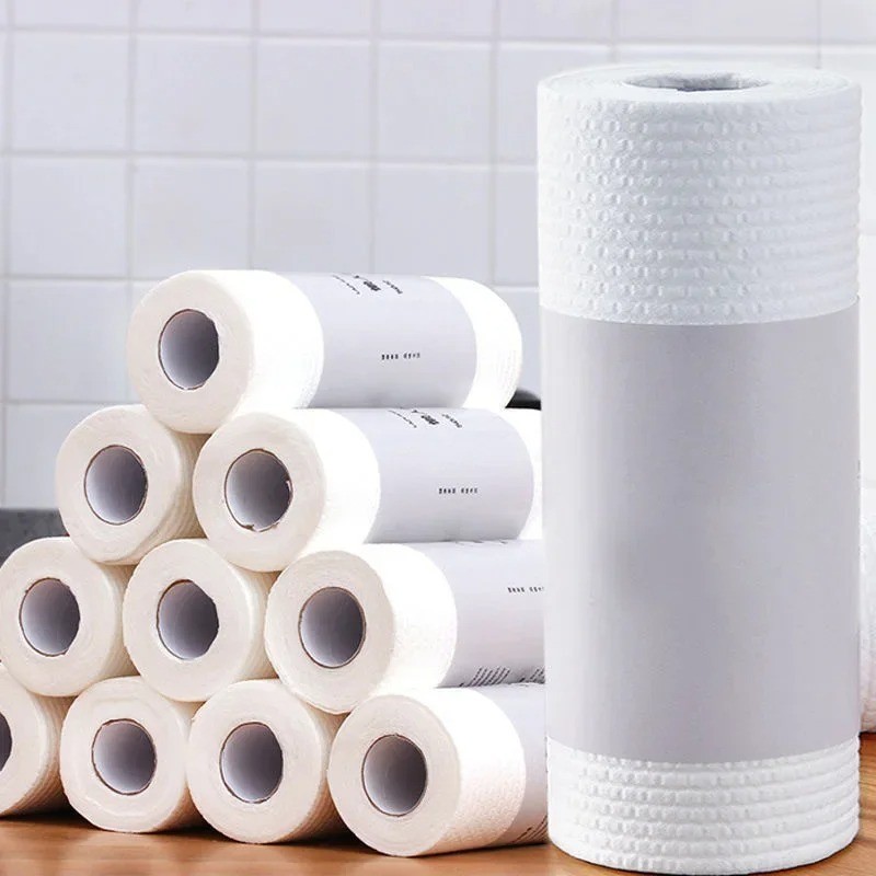 100pcs/roll Lazy Rag Disposable Cleaning Cloth Non-woven Dish Cloth ...