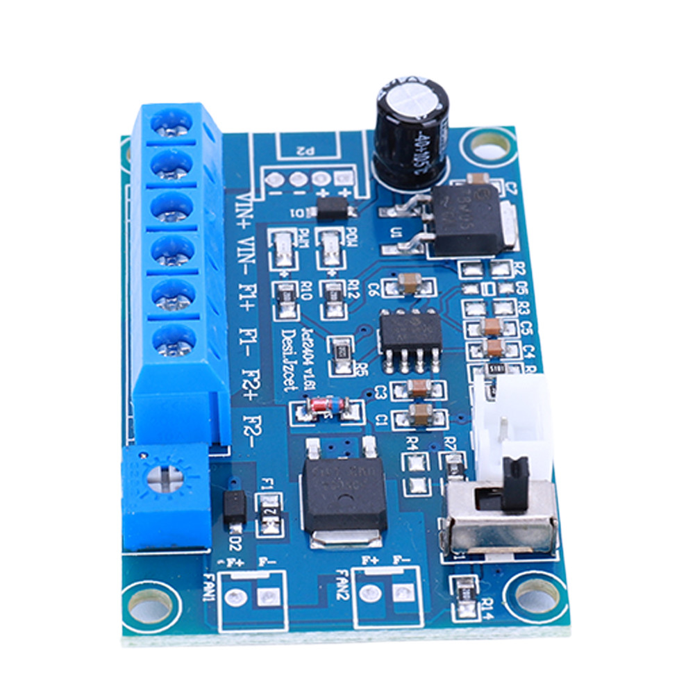 DC 12V 24V 4A PWM Thermostat Speed Governor with Sensor 2/3/4 Cable for ...