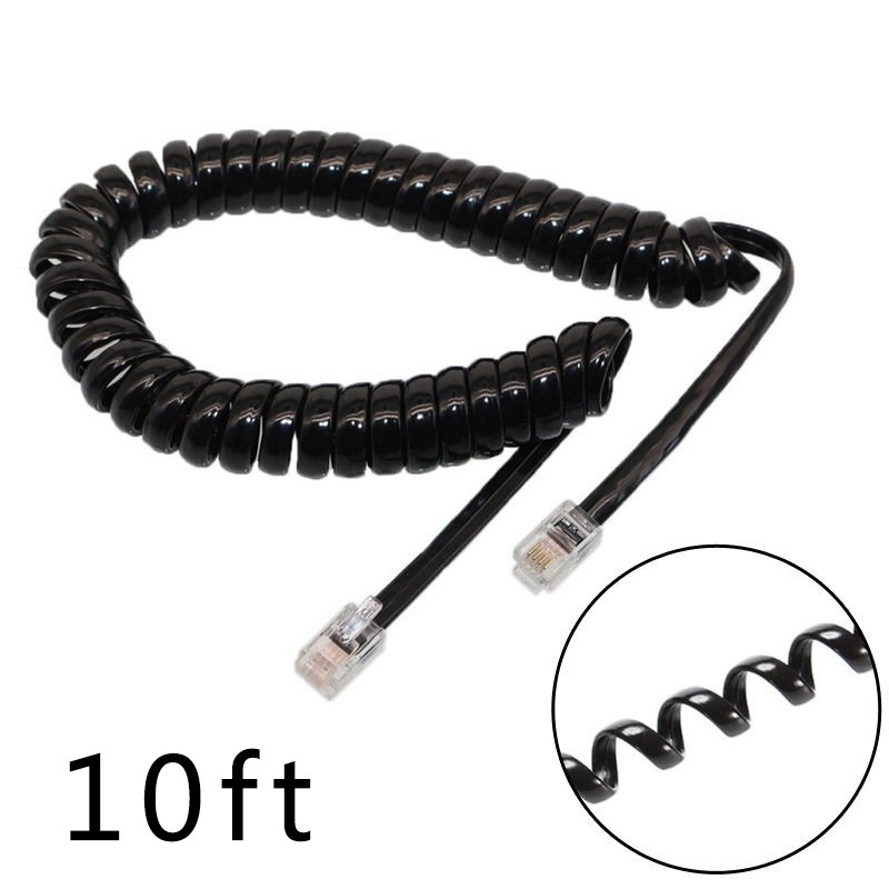 TBTOPONE ️ 3meters Telephone Handset Phone Extension Cord Curly Coiled ...