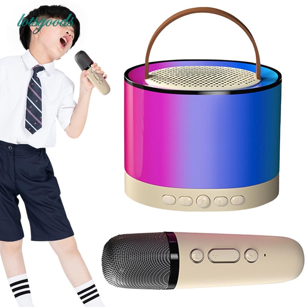 Bluetooth-Compatible 5.3 RGB Multi-Colors Speaker with Wireless Mic ...