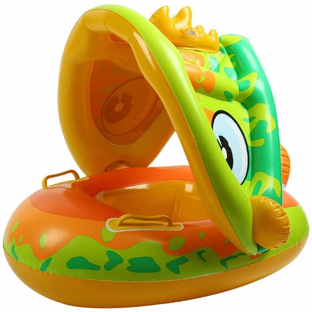 Baby Pool Float with Canopy, Dinosaur Infant Swimming Floaties for Age1 ...