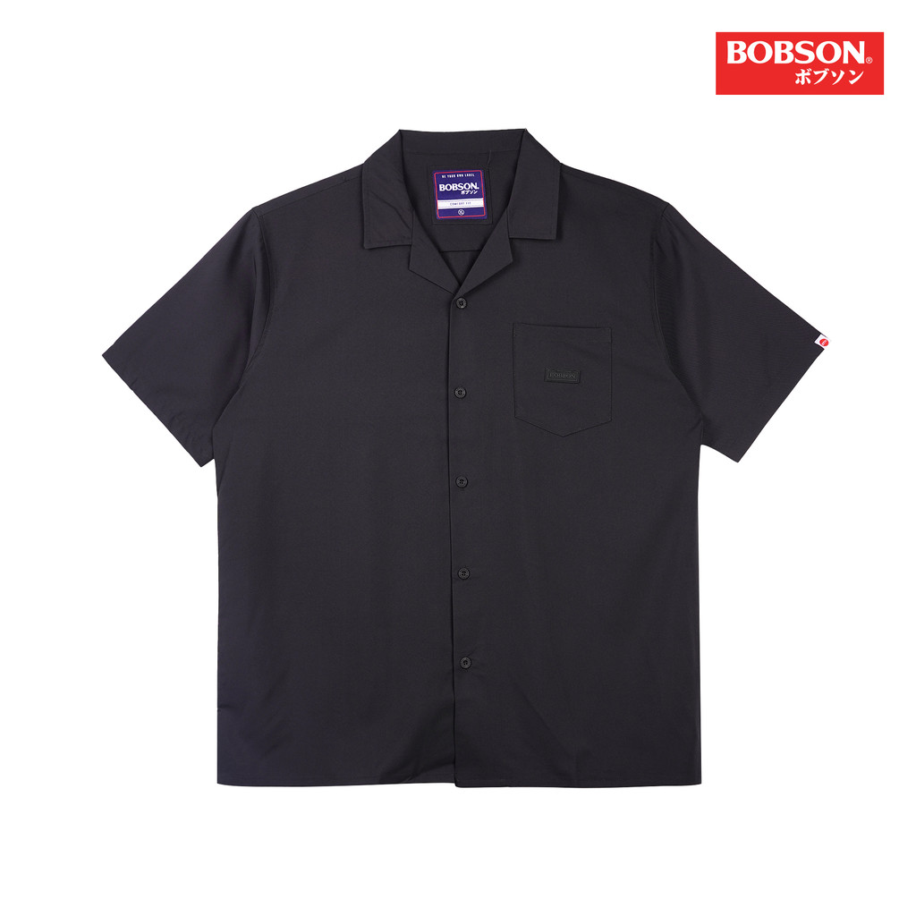 Bobson Japanese Men's Basic Woven Shirt Comfort Fit 156461-U (Black ...