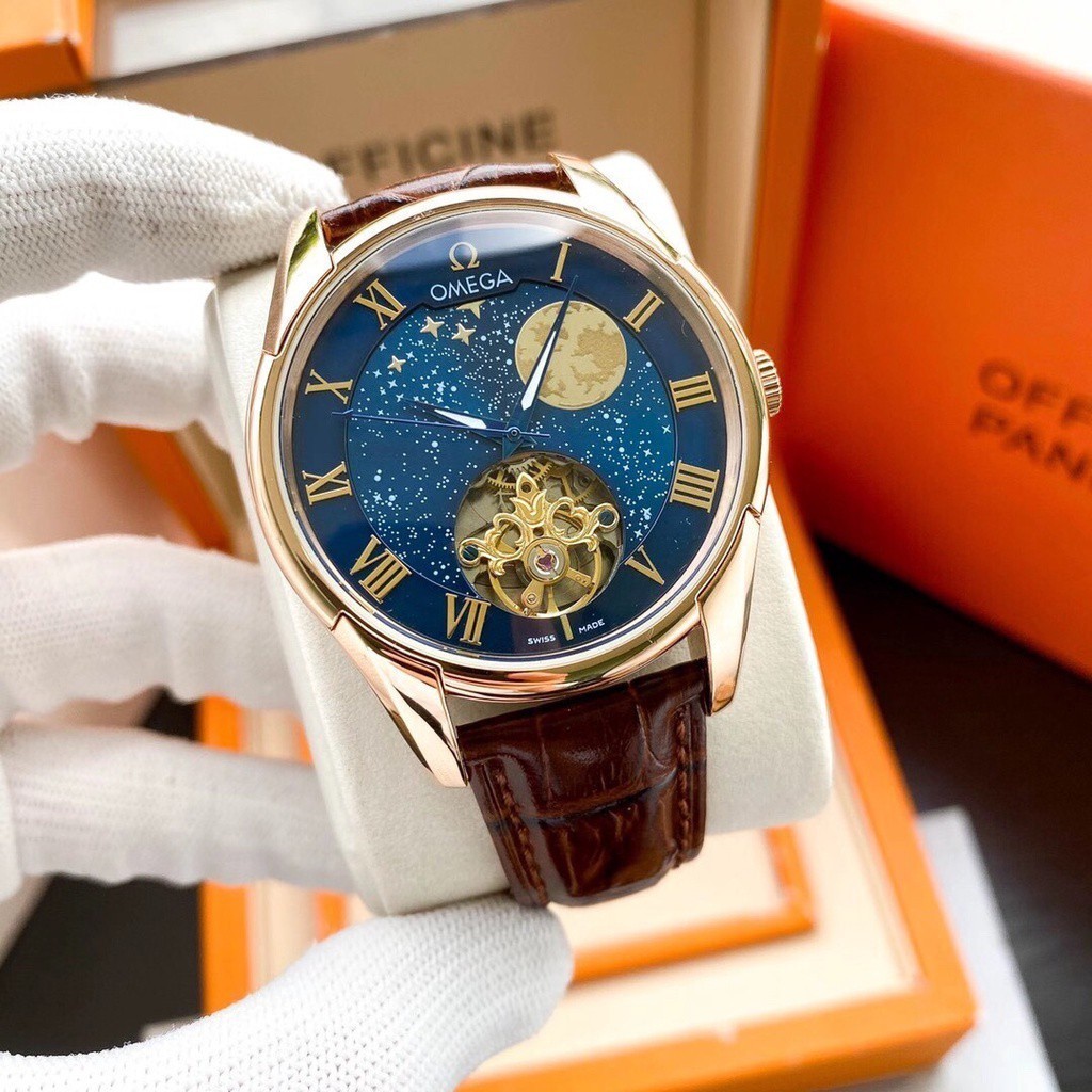 Omega skeleton design automatic mechanical movement 42mm men's watch ...