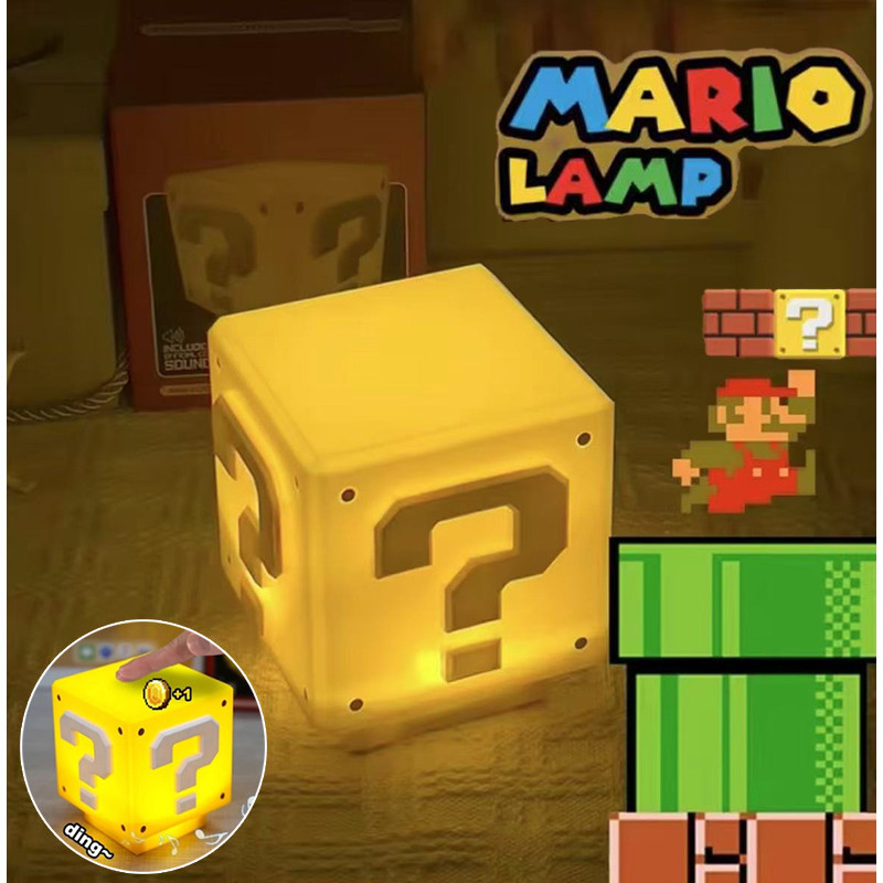 Super Mario Bros LED Question Mark Night Light Children Night Bedroom ...
