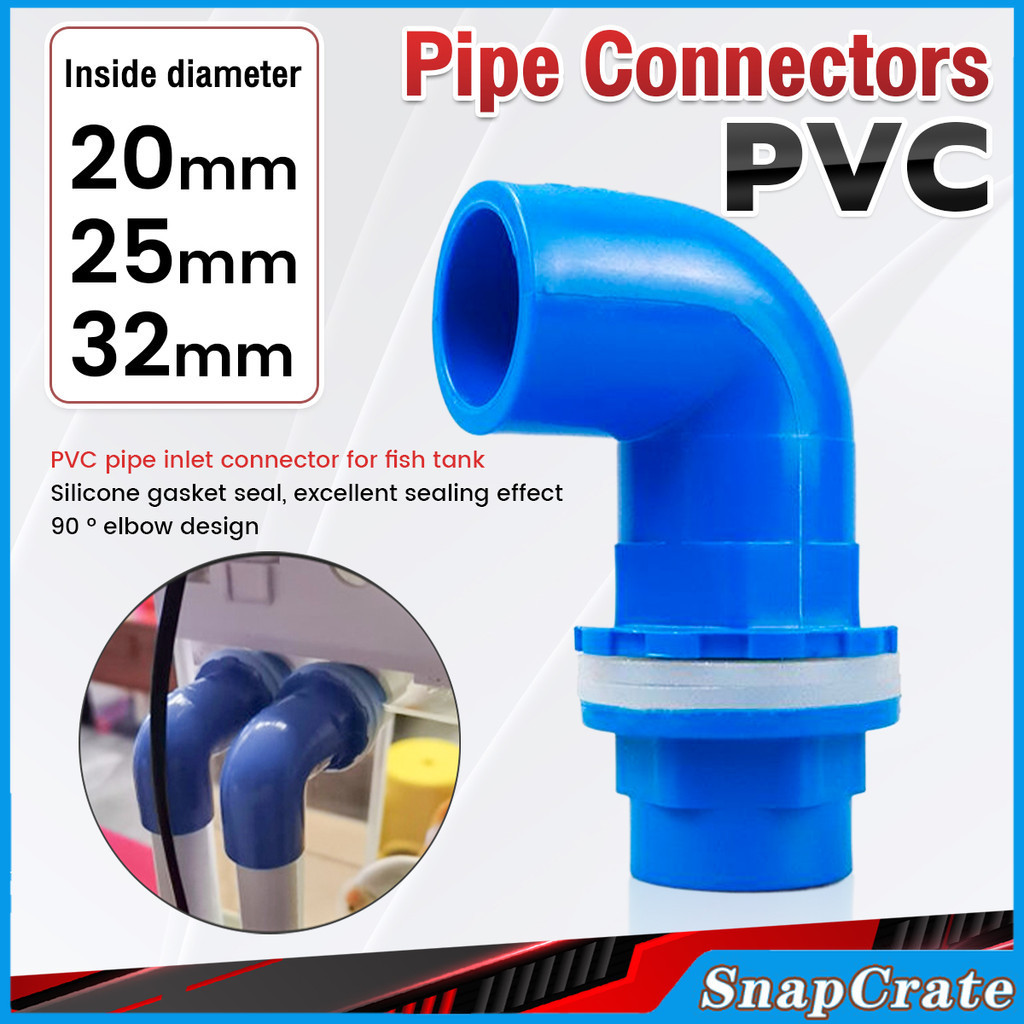 Snap PVC Pipe Connectors Fish Tank Drain Joints Irrigation Tube 90 ...