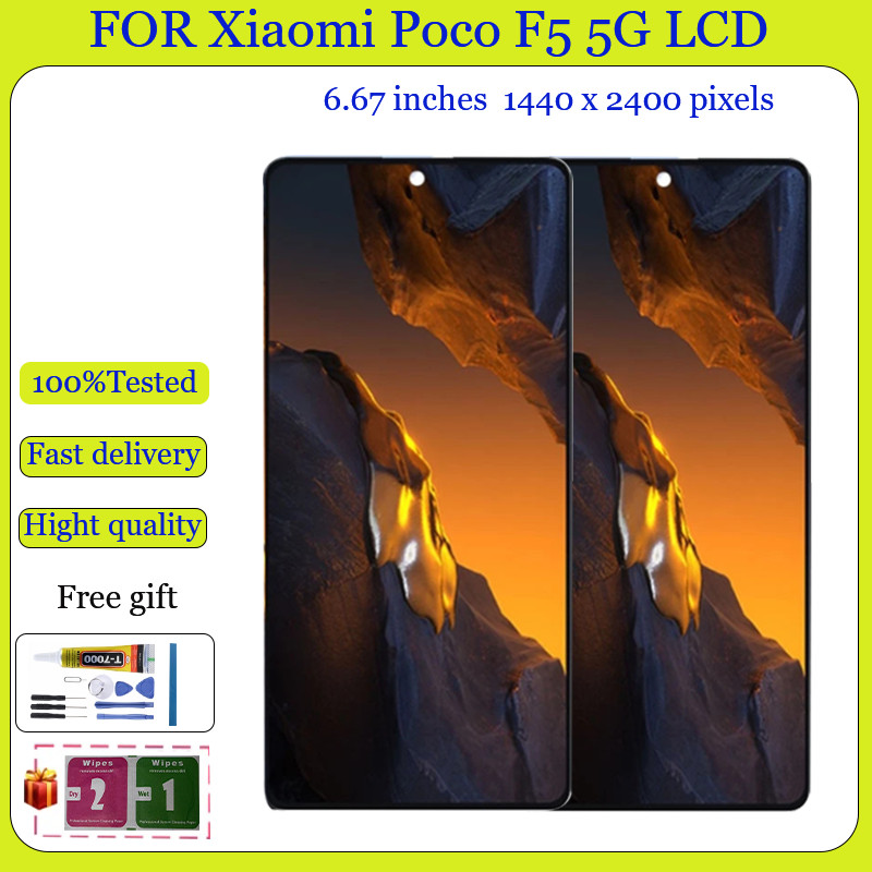 Original AMOLED xiaomi Poco F5 5G LCD Display Touch Screen With Frame Replacement | Shopee ...