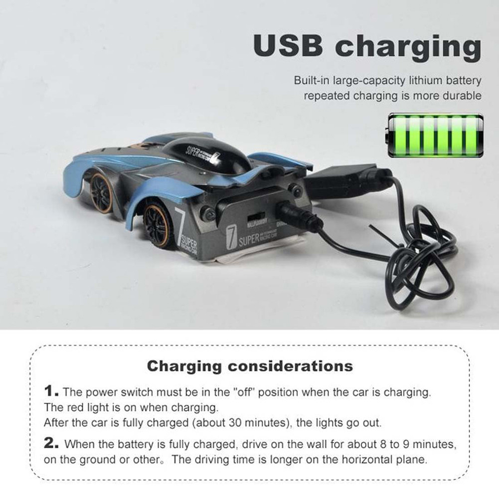 RC Wall Climbing Car Rechargeable Rotating Drift Stunt Toy Car w ...