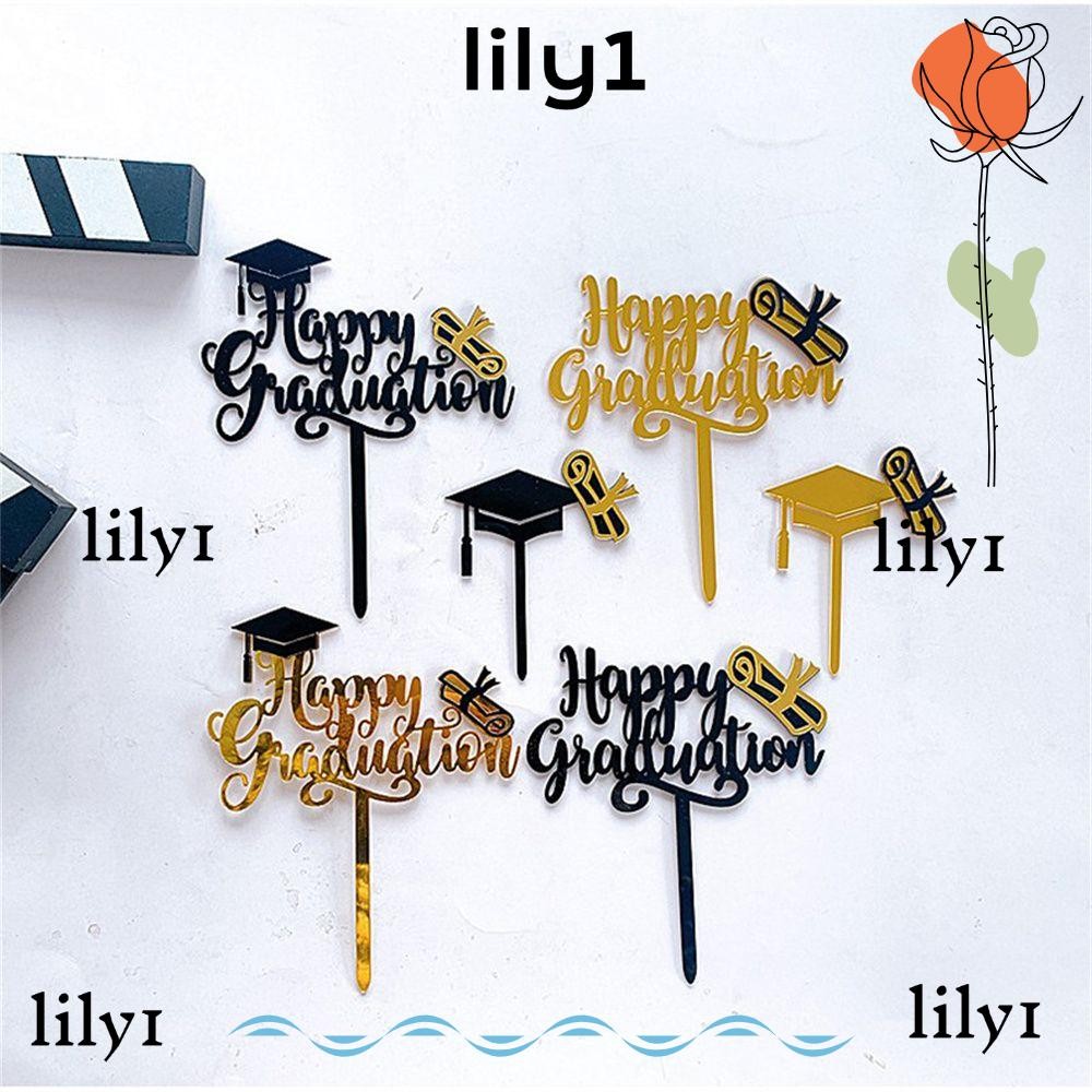 LILY Graduation Cake Topper Party Supplies Congrats Grad Gold Bachelor ...