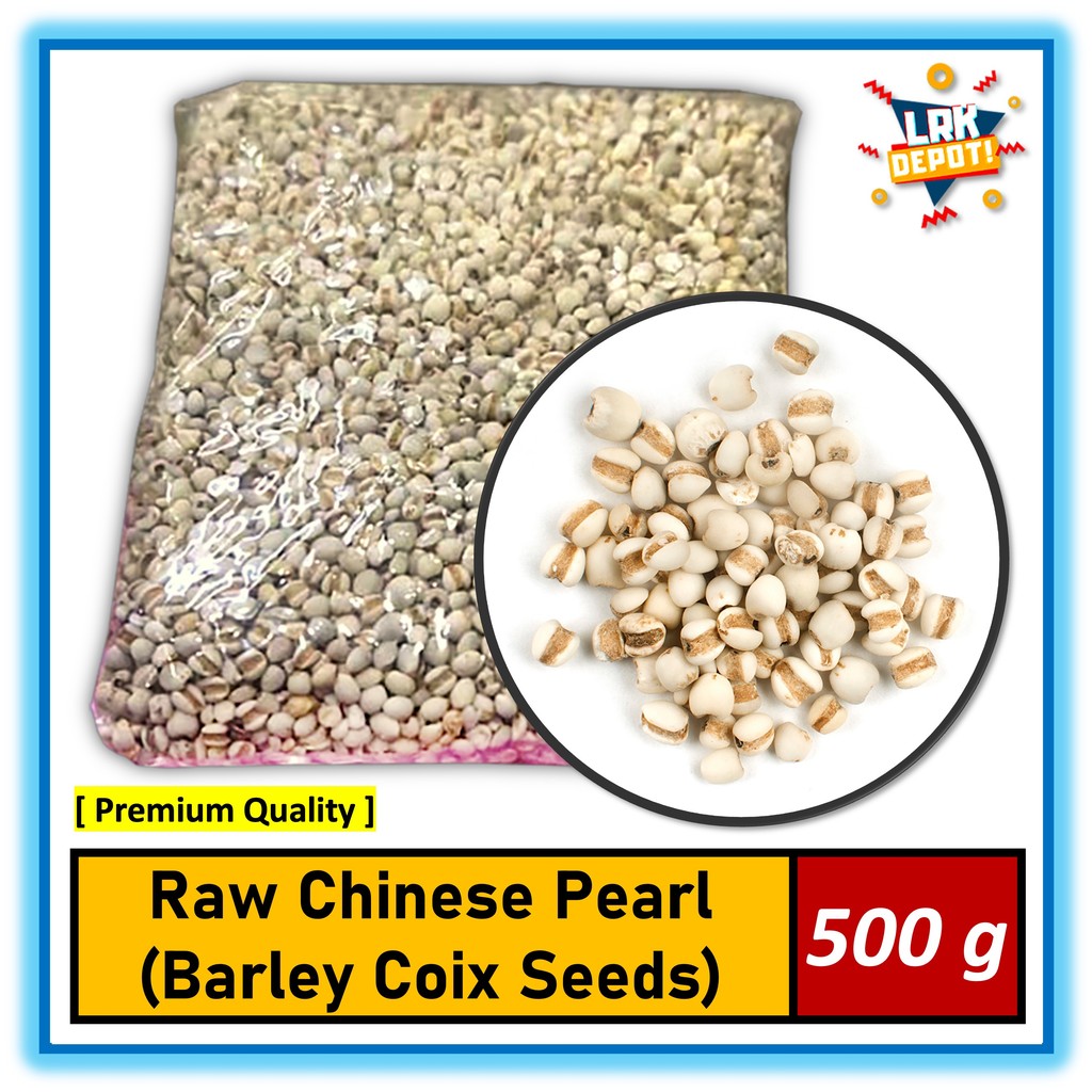 Premium Raw Chinese Pearl Barley Coix Seeds 500g (aka Job's tears seed ...