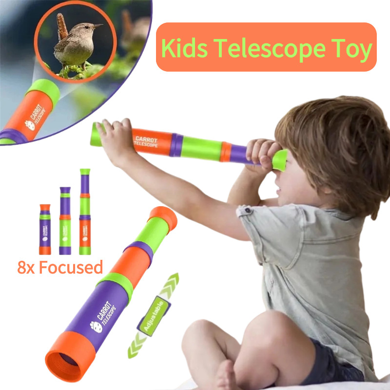 8X Adjustable Focus Kid Telescope 3D Printing Carrot Outdoor Hiking ...