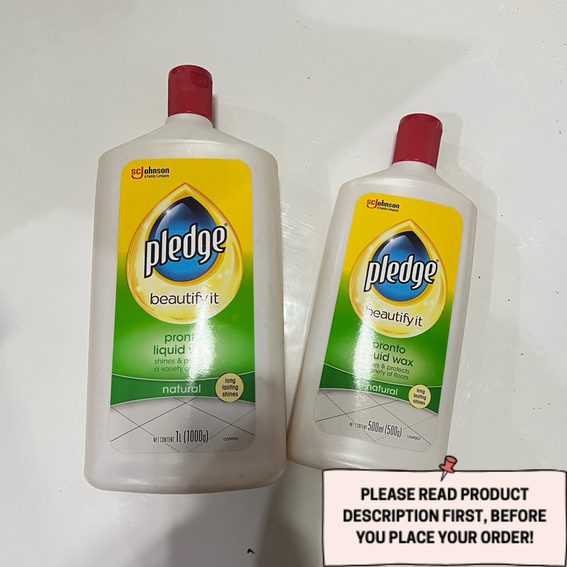Pledge Pronto Liquid Wax Natural 1L | 500ML | Shopee Philippines