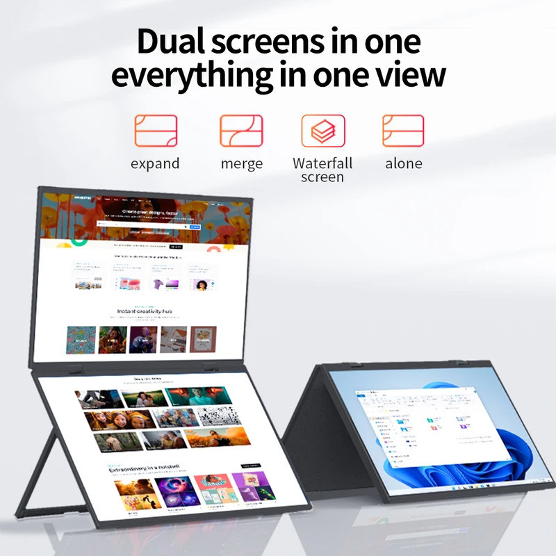 18.5-inch Laptop Screen Extender - Dual Monitor Stackable Foldable ...