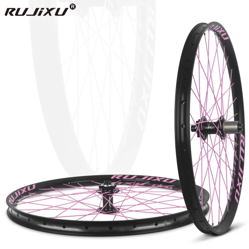 RUJIXU Pink Mark Pink Spokes Mountain bikes Wheel set 24/26/27.5/29 ...