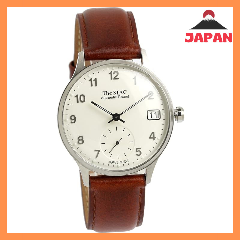 The STAC Round Classic Watch - Japanese-Made for Men and Women (Silver-Brown, Silver-Black ...