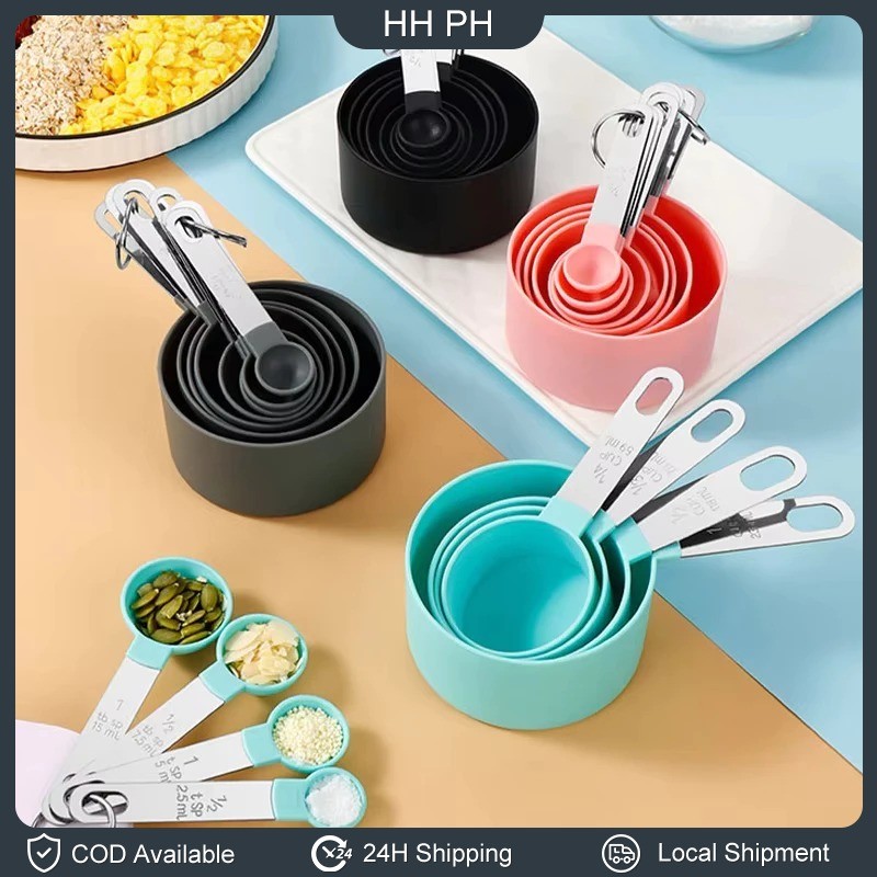 8PCS Stainless Steel Measuring Cups Kitchen Measuring Cup and Spoon Set ...