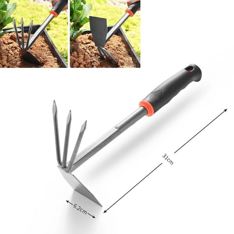 Two Headed Hoe Five Toothed Rake Gardening Tool Shovel | Shopee Philippines