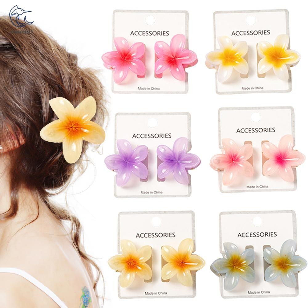 Gradients Frangipani Hair Claw Barrettes Simple Style Stable Grip Claw ...