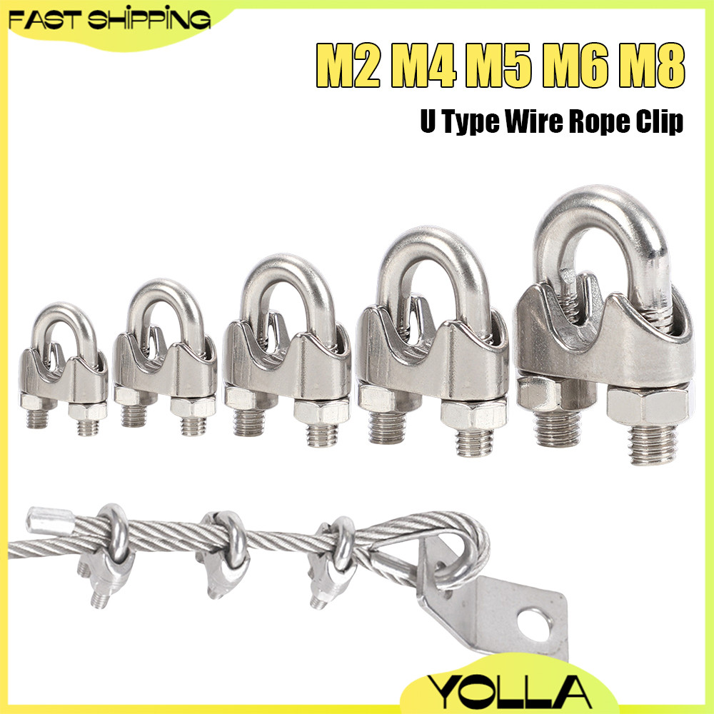 5Pcs M2 M4 M5 M6 M8 Stainless Steel U type Cable Clamp For Wire Saddle ...
