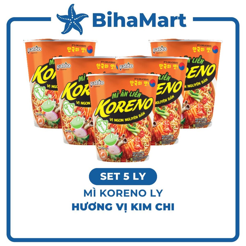 [SET OF 5 CUP] - PALDO - Koreno Cup Noodles Kimchi Flavor, Koreno ...