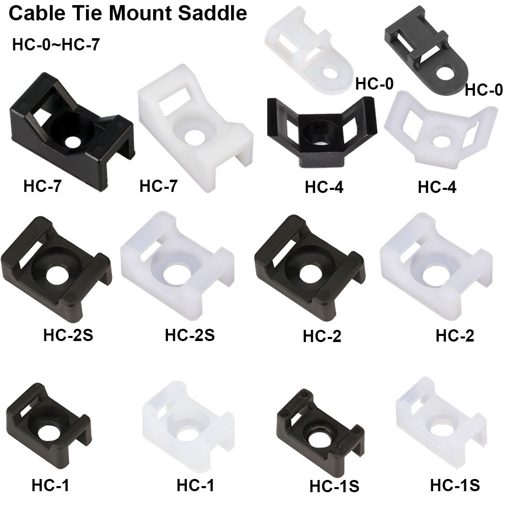 100pcs saddle cable tie, base mounting bracket, wire fixing clip, screw ...