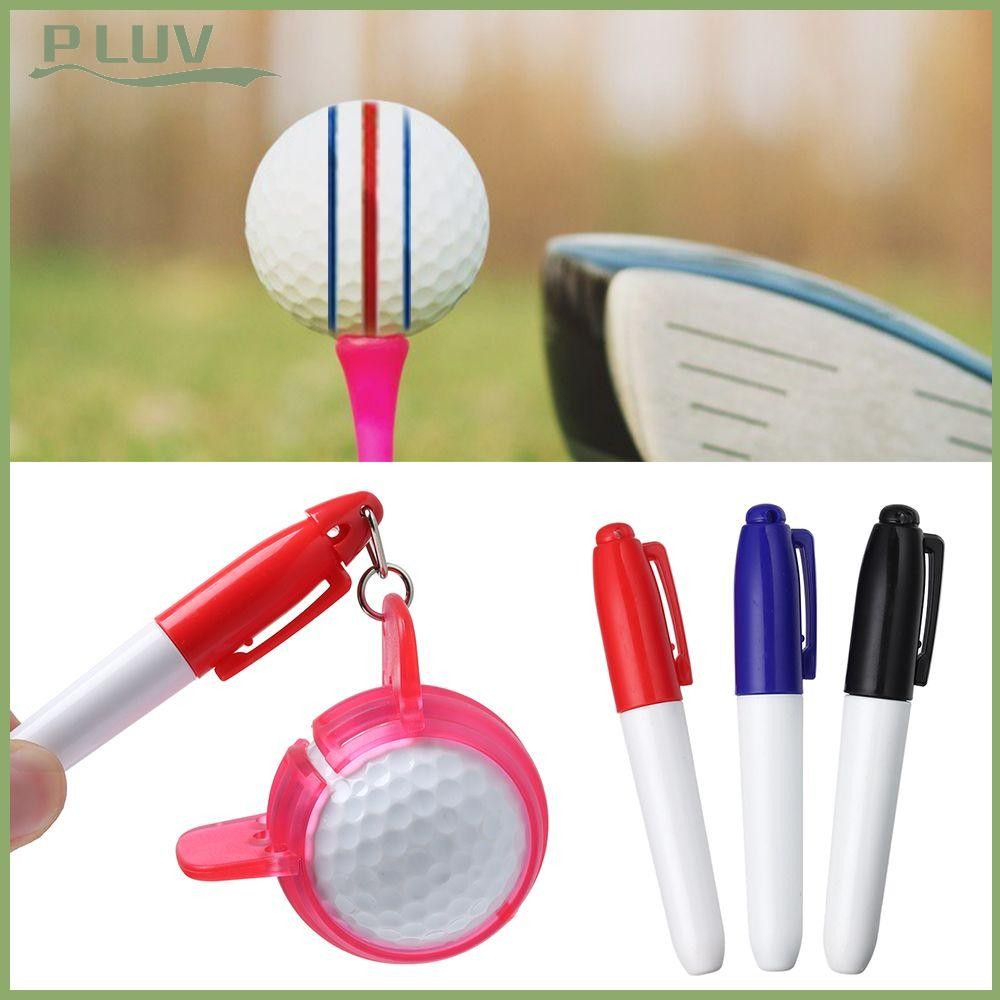 PLUVII 1 Set Golf Ball Liner 360 Degree with Pen 3 Colors Plastic ...
