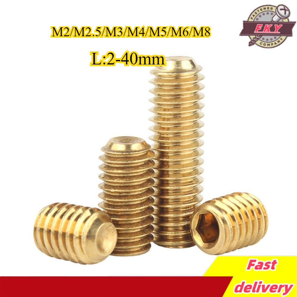 M2/M2.5/M3/M4/M5/M6/M8 Brass Allen Set Screw aka Blind Screw / Allen ...