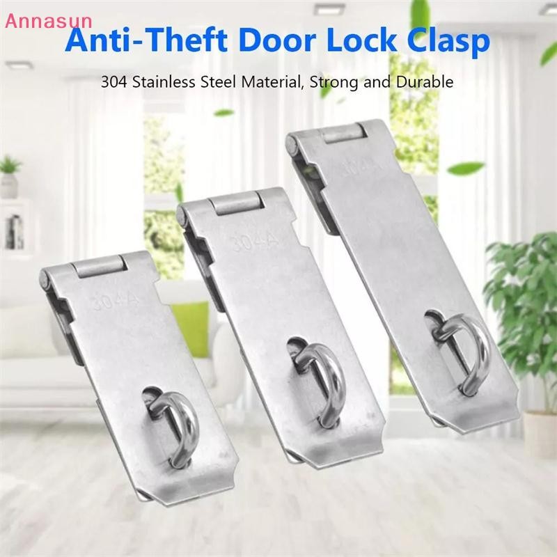Annasun Stainless Steel Padlock Clasp Gate Hasp Staple Door 90 Degrees ...