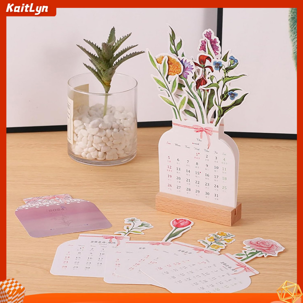 Floral Art Desk Calendar Blooming Flowers Calendar Bloomy Flowers 2025 ...
