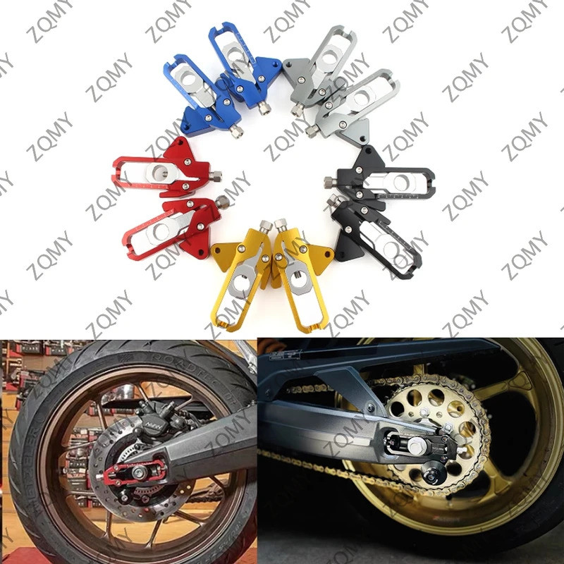 2Pcs Motorcycle Chain Adjusters Tensioners Catena Spools For Honda ...