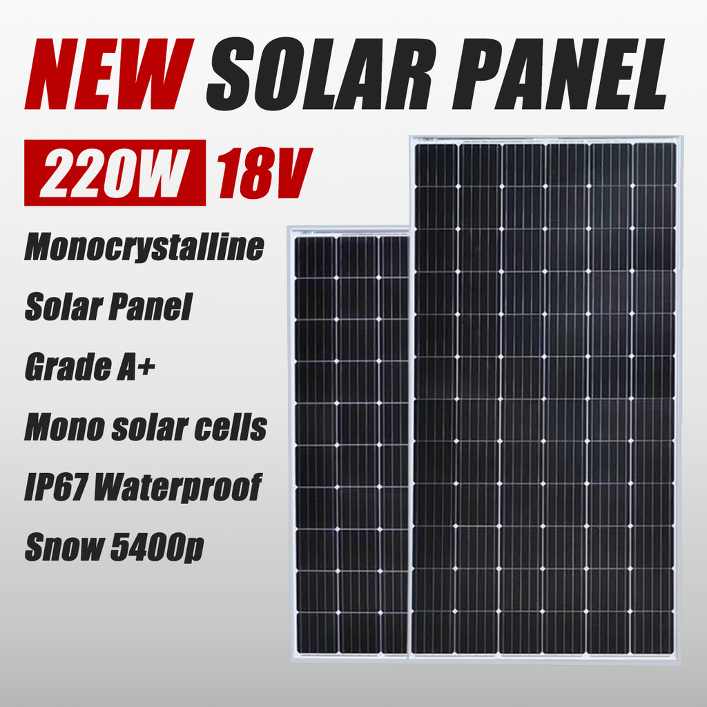[ Sunpower Max ] Solar Panel 220 Watt 18 Volt Outdoor Home High ...