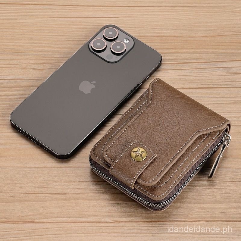 Wallet Genuine Leather Short New Wallet Card Holder Anti-Magnetic ...