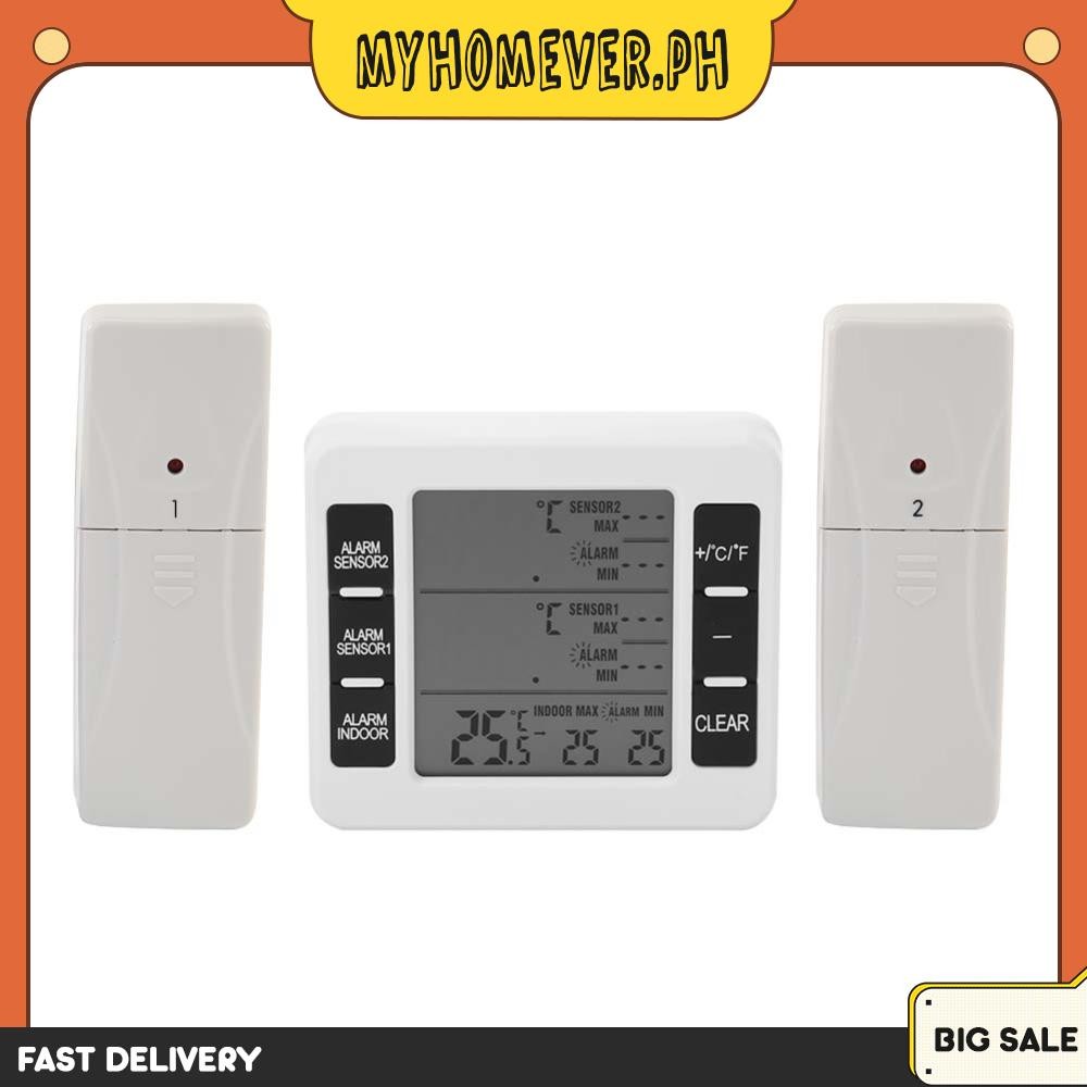 Refrigerator Wireless Digital Alarm Thermometer Freezer Temperature ...