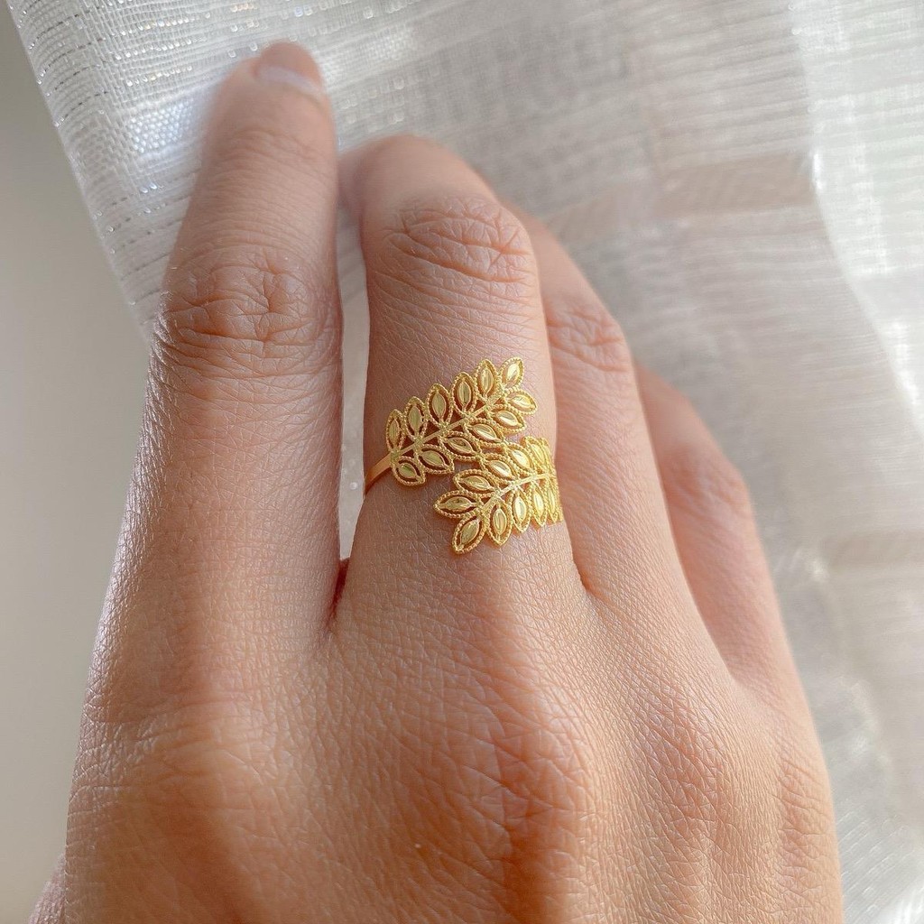 MARGEGOLD Palay Spiral Solid Ring - Lightweight | 18K Saudi Gold ...