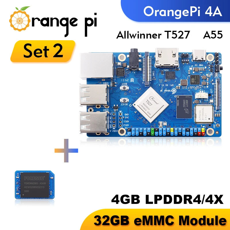 Orange Pi 4A 4GB RAM + 32GB eMMC Module Single Board Computer Allwinner ...