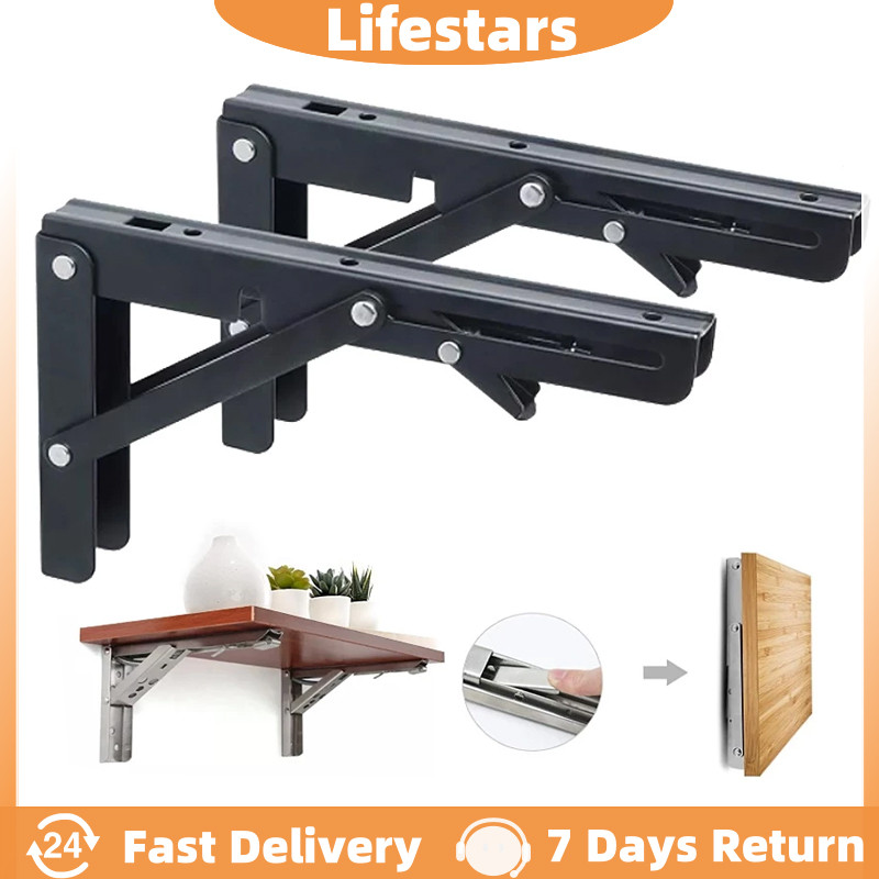 2 PCS Folding Angle Bracket Adjustable Anti-rusty Wall Mounted Folding ...