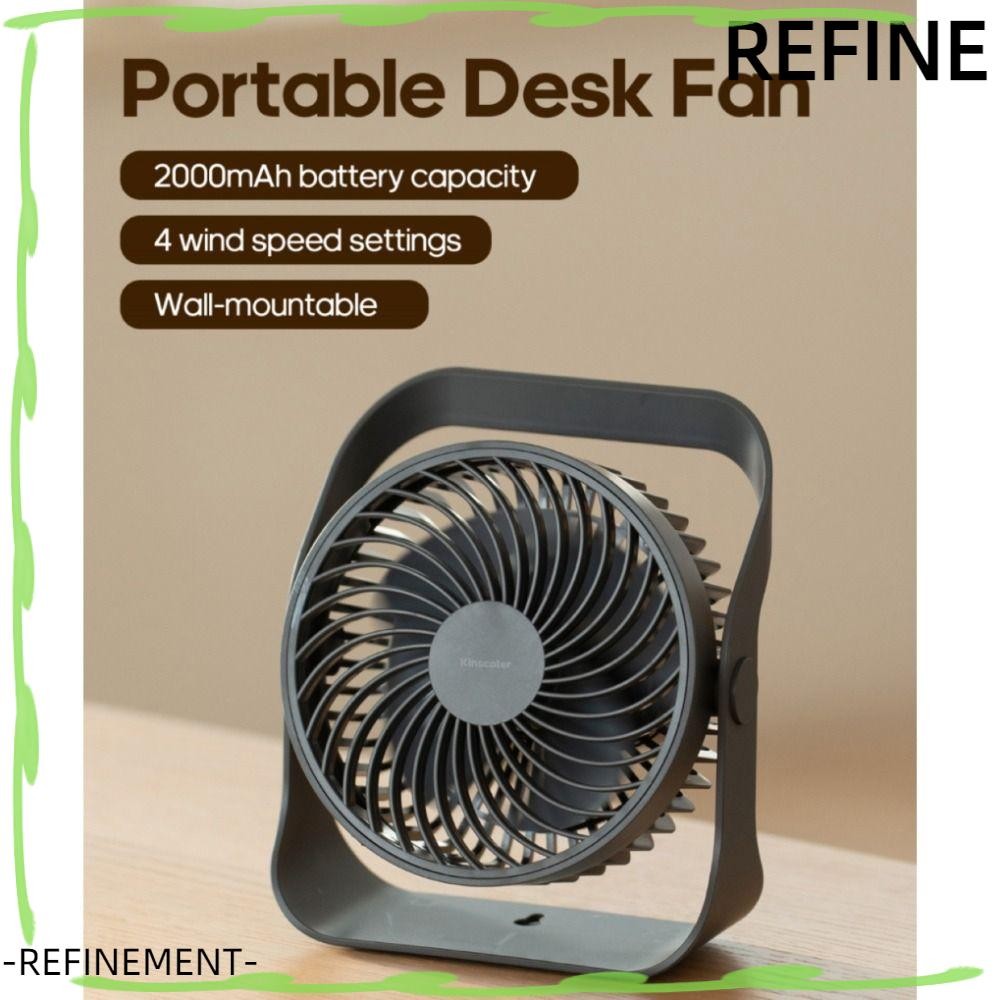 REFINEMENT Portable Mini Fan, 2000mAh Battery Quiet Wireless Ventilator ...