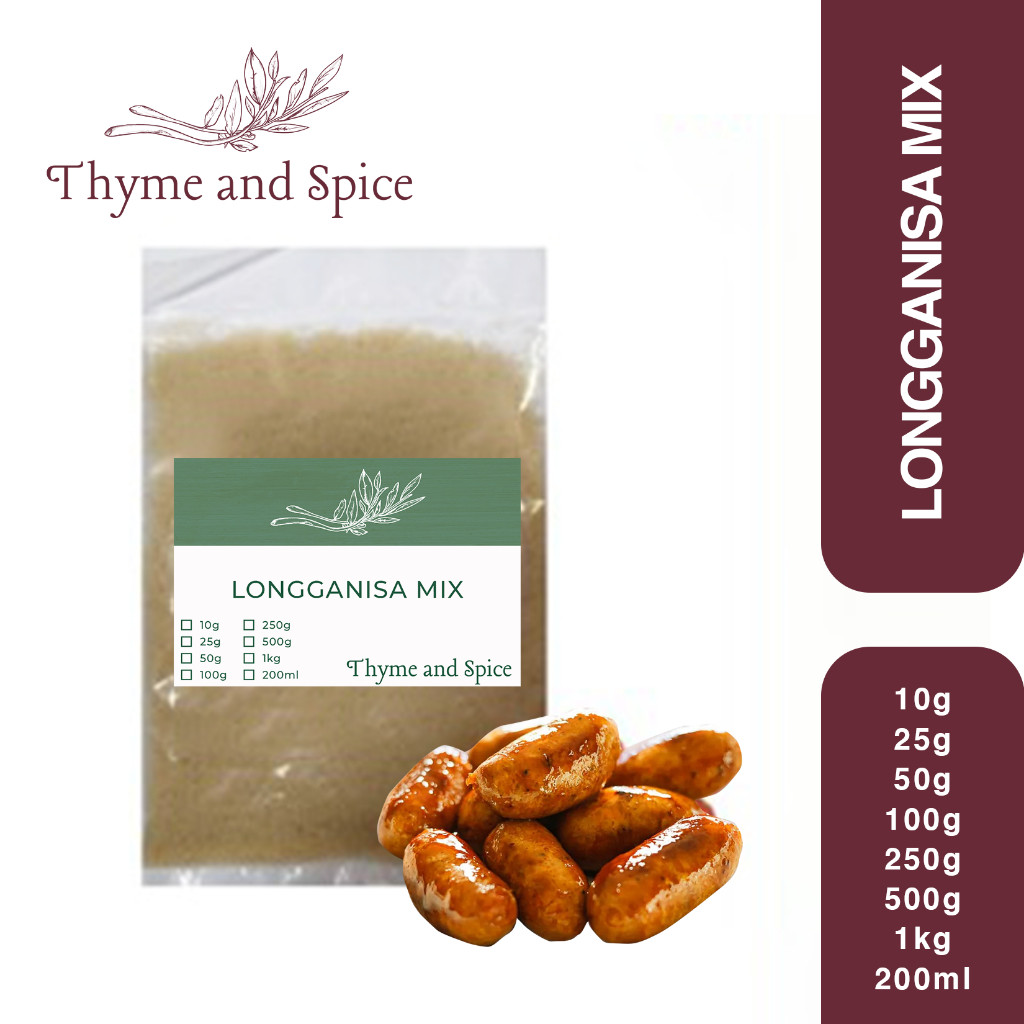 [POUCH] Longganisa Mix (100g, 250g) - Seasoning THYME SPICE | Shopee ...