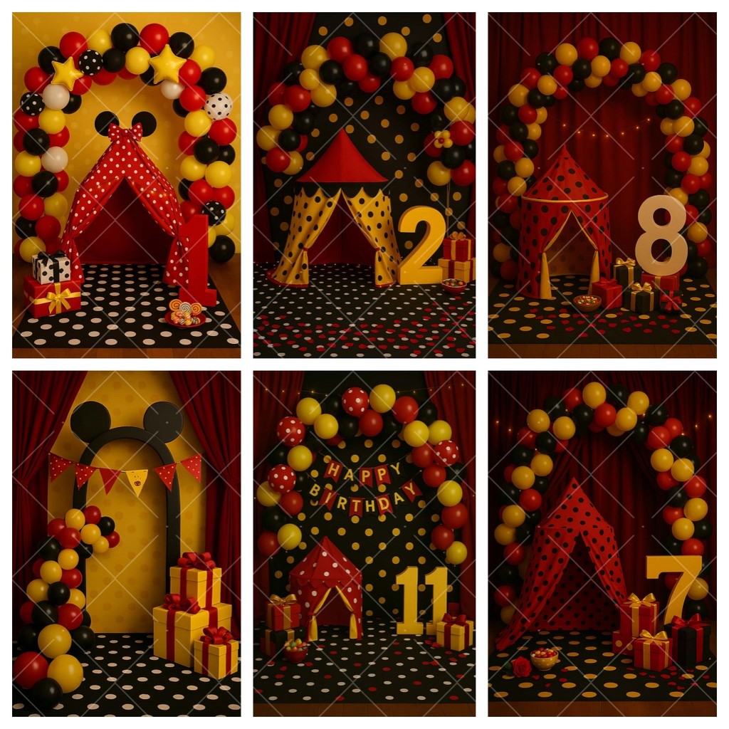 Disney Mickey Mouse Birthday Party Backdrop Decoration Boys Girls Baby ...
