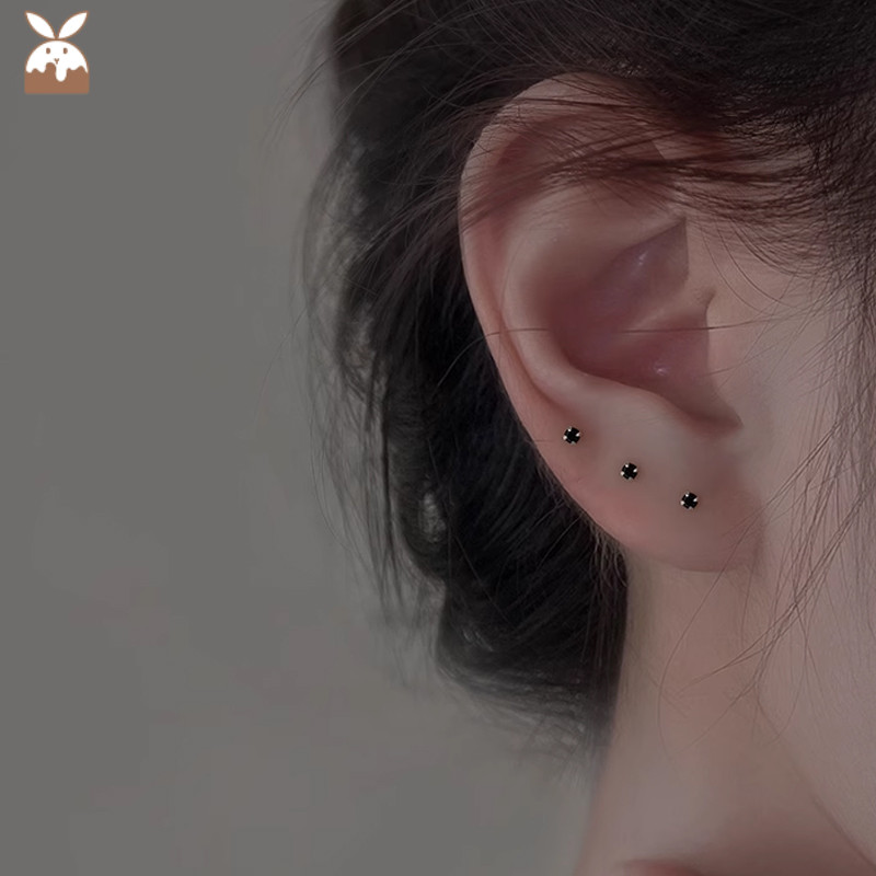 【CH】S925 Silver Earrings High-end Ear Piercing Earrings Trendy Mini Ear ...