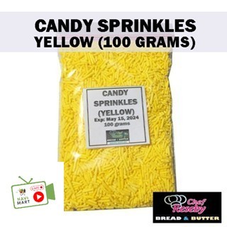 [ZIP LOCK] YELLOW CANDY SPRINKLES 25G 50G 100G FOR GRAHAM BALL DONUTS ...