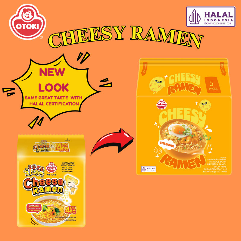 Ottogi Cheese Ramen Multipack / Halal Otoki Cheddar Cheesy Ramen | Shopee Philippines