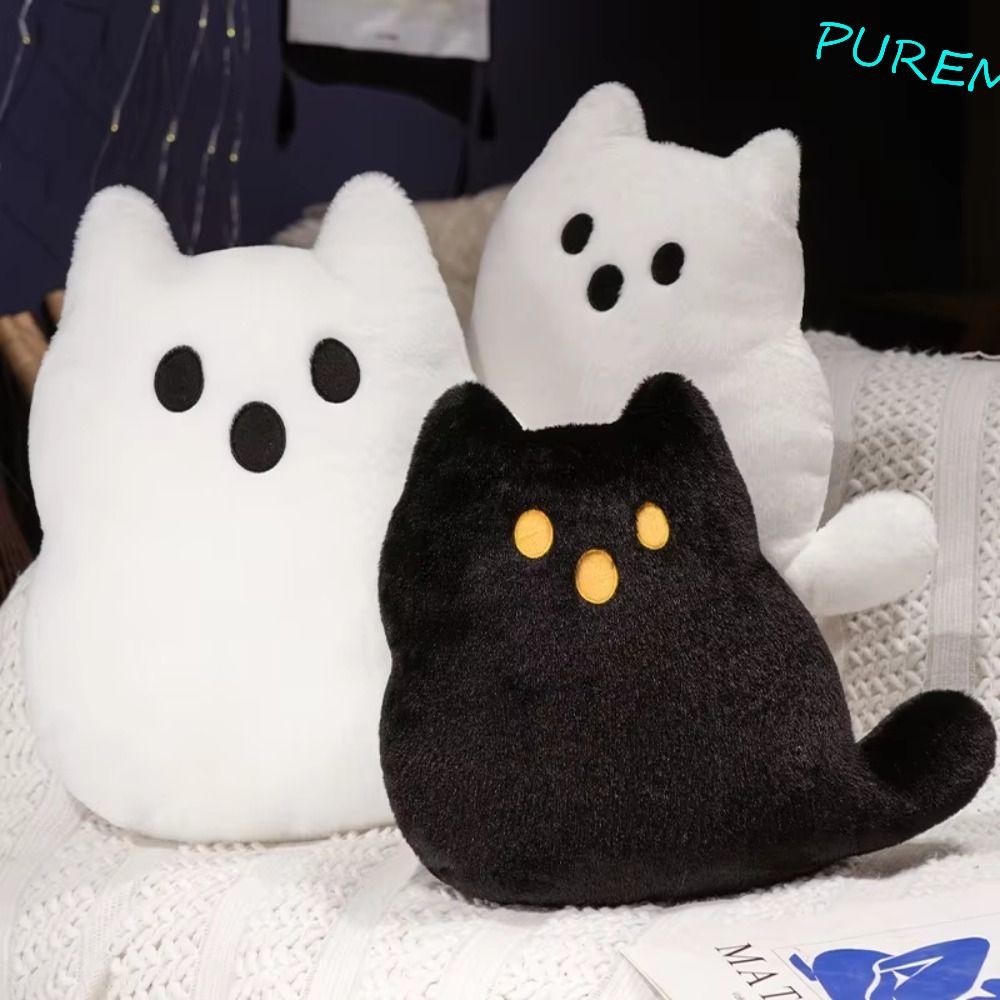 PUREM Ghost Cat Plush Toys, Halloween Style PP Cotton Plush Pillow ...