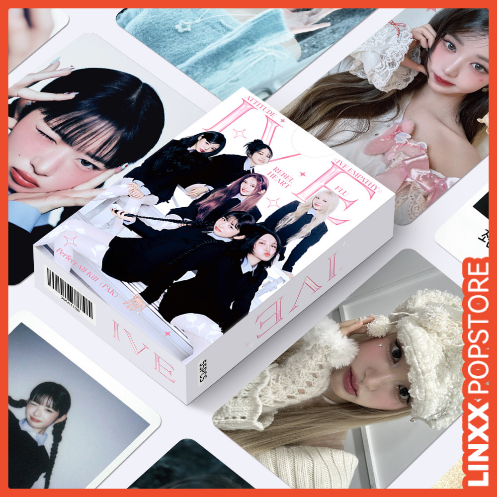 LINXX 55pcs IVE Group Lomo Cards with Member Photocards Holographic 3 ...
